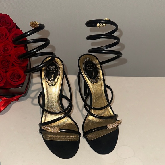 Rene Caovilla | Shoes | Limited Edition Rene Caovilla Black And Gold ...